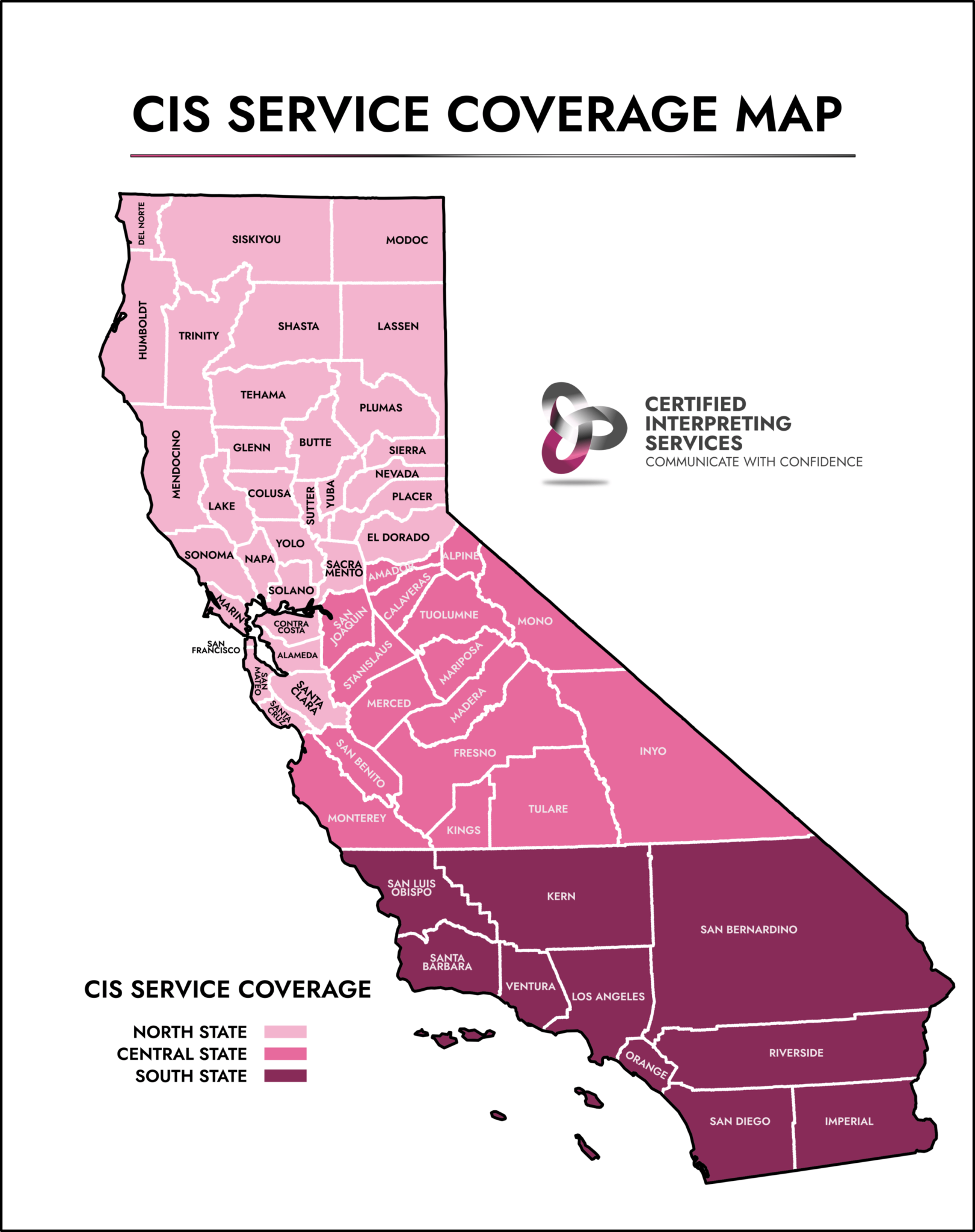 Coverage Area - Certified Interpreting Services in Southern California